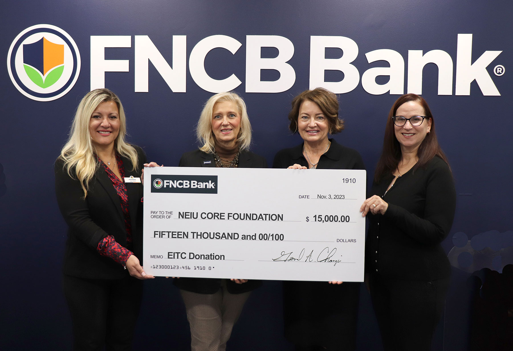 FNCB Bank Donates $15,000 to the NEIU 19 Core Foundation - The Greater ...
