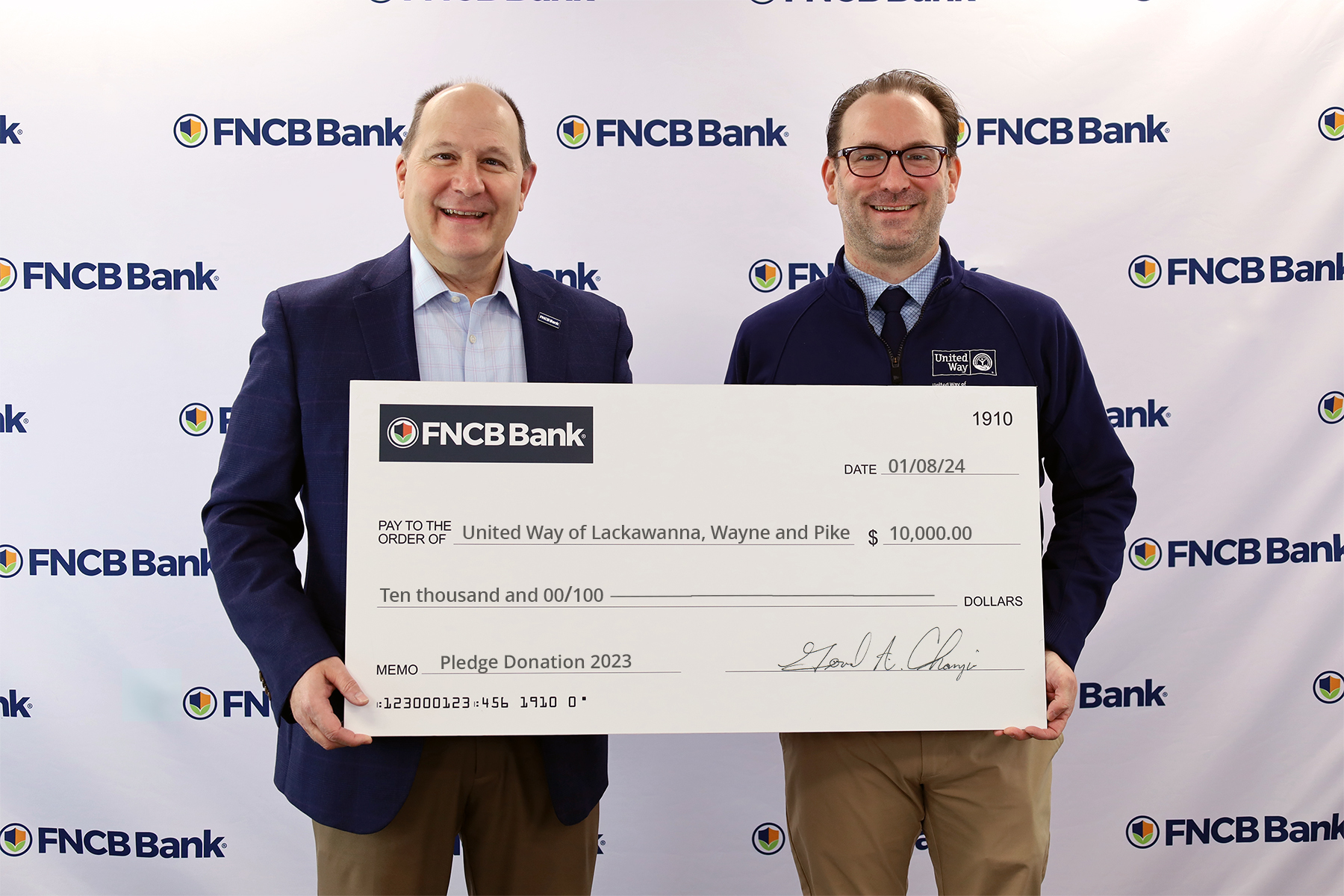 FNCB Bank Pledges $10,000 to United Way of Lackawanna, Wayne, & Pike ...