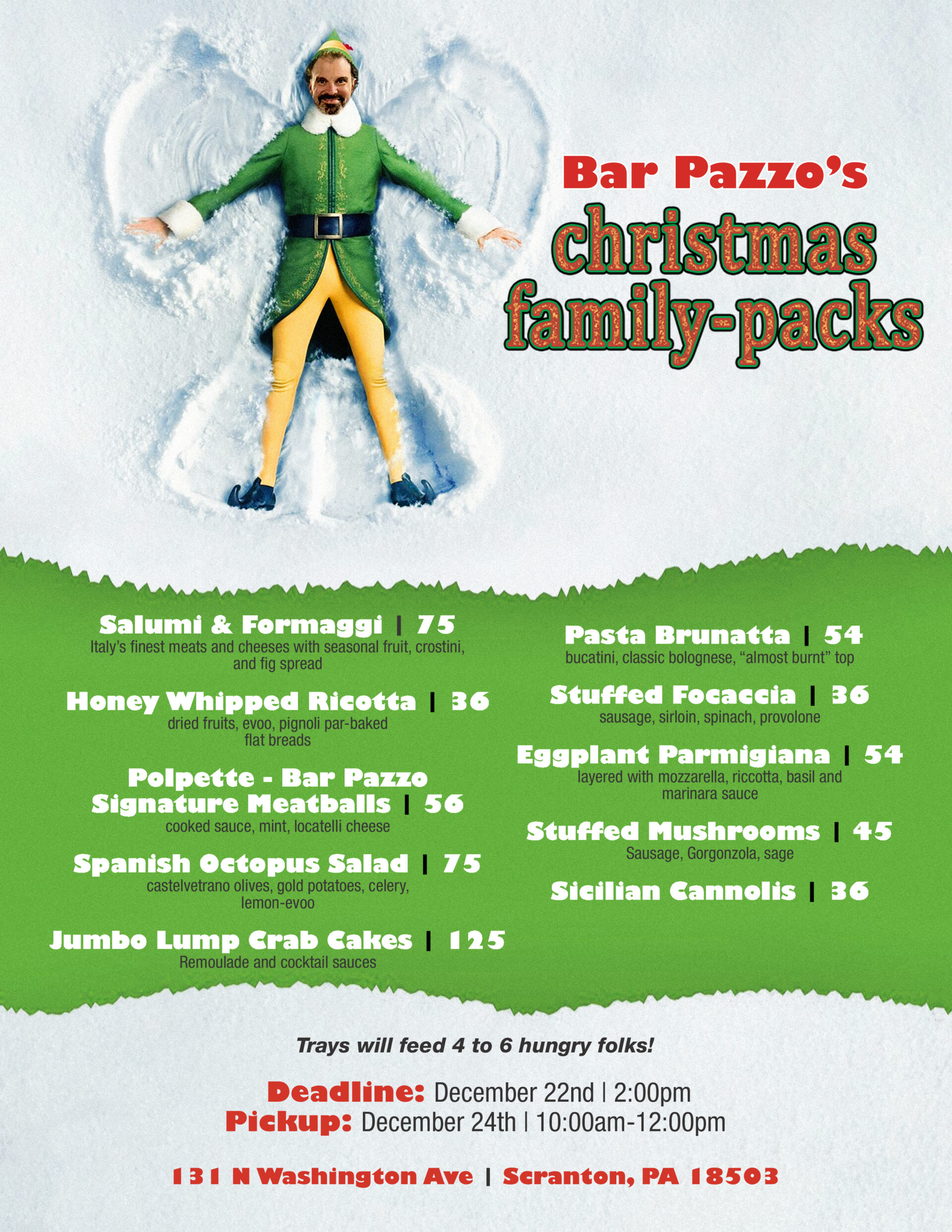 Bar Pazzo's Christmas Family-Packs - The Greater Scranton Chamber