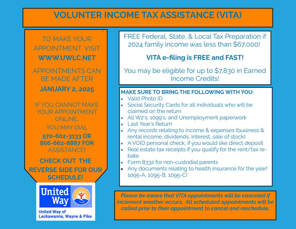 United Way VITA Tax Preparation Program - The Greater Scranton Chamber